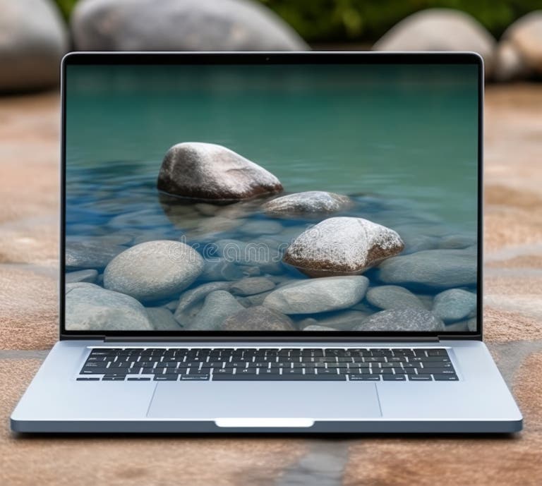 Laptop on the Sand Laptop on the Sand Stock Illustration - Illustration ...