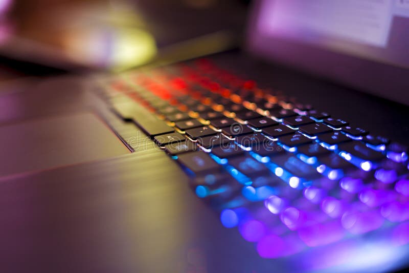 Laptop with backlight stock photo. Image of colors, cyber - 115713068