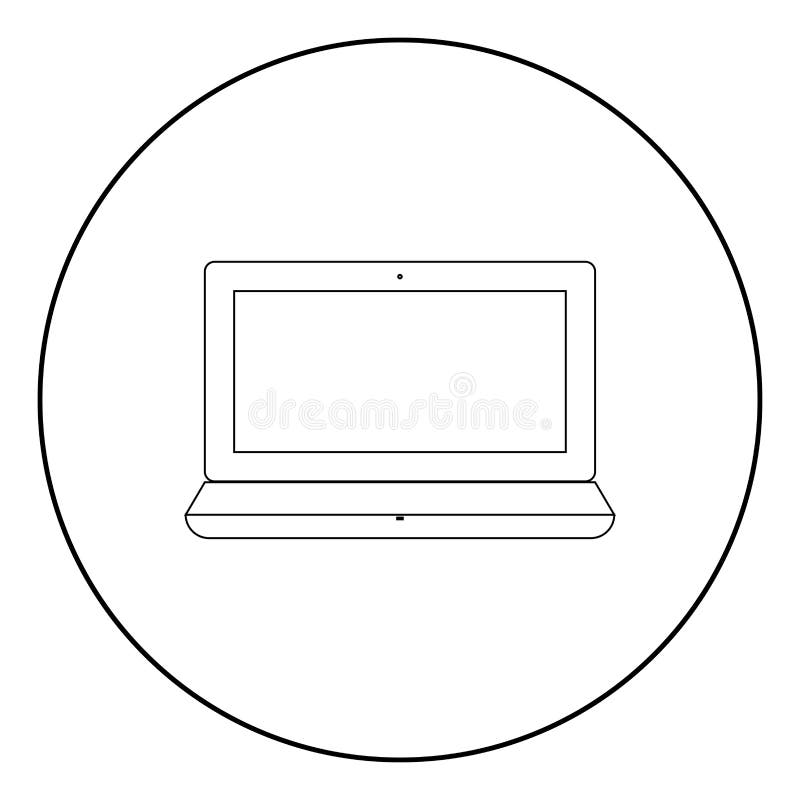 Laptop the Black Color Icon in Circle or Round Stock Vector ...