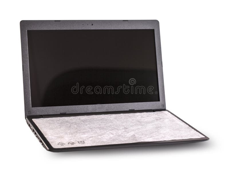 The Laptop of Black Colour on White Background Stock Photo - Image of ...