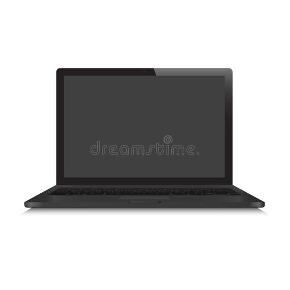 Laptop Black Vector stock vector. Illustration of device - 197118366