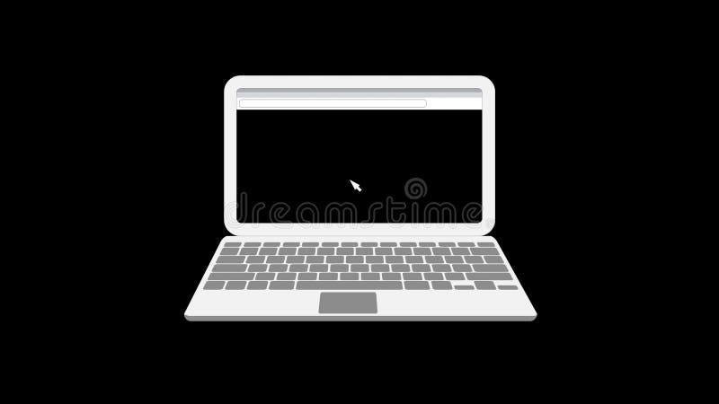 Laptop with Blank Display To Insert Graphic Element. Flat Animation ...