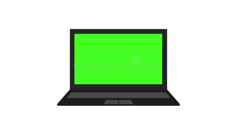 Laptop with Blank Display To Insert Graphic Element. Flat Animation ...
