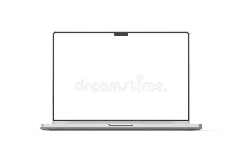 Laptop Blank Screen Display Mockup Front View on the White Background ...