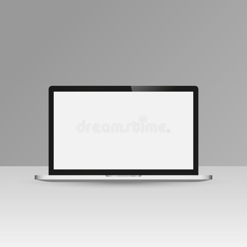 Laptop with Blank Screen Isolated on White Modern Frame less Design ...