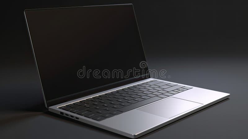 Laptop Blank Screen Mockup with Realistic Textures and Lighting, 3D ...