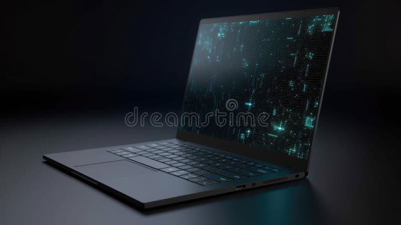 Laptop Blank Screen Mockup with Realistic Textures and Lighting, 3D ...
