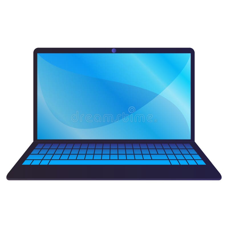 Laptop with Blank Screen for You Design Layout in Flat Style Stock ...