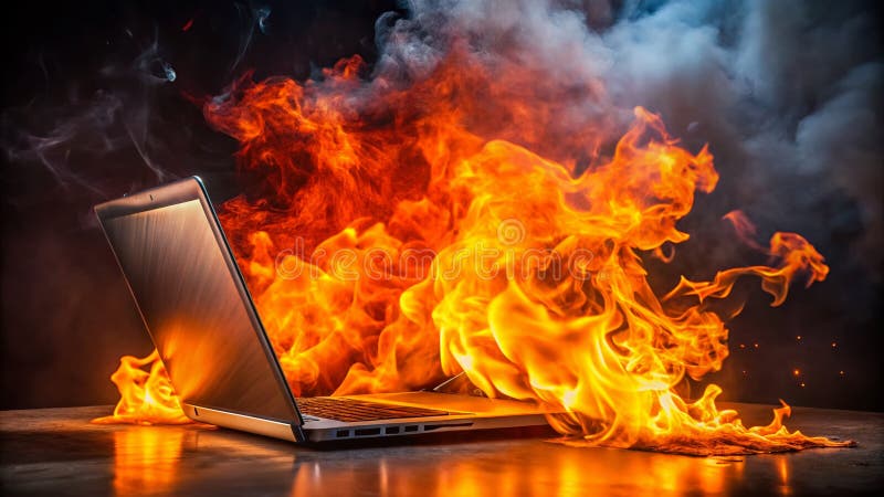 Laptop Blaze a Dramatic Panoramic View of Technology Gone Wrong ...