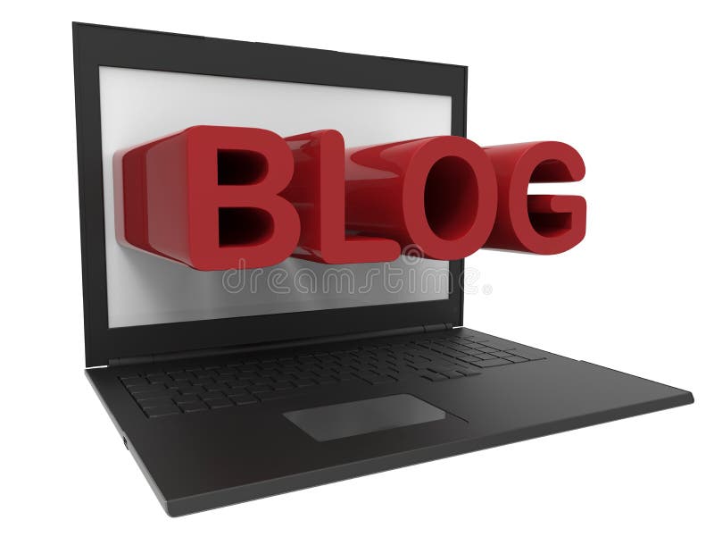 Laptop - Blog concept stock illustration. Illustration of networking ...