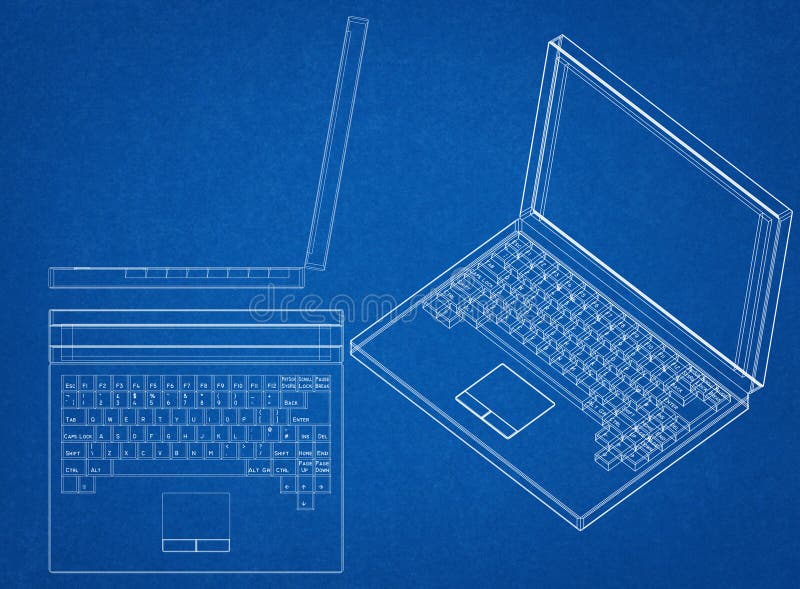Laptop Blueprint Technology Background Stock Illustrations – 519 Laptop ...