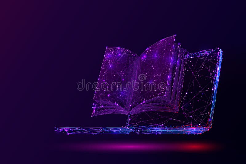 Laptop and Book Low Poly Vector Illustration Stock Vector ...