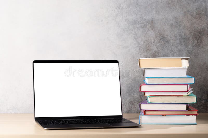 Laptop and books stock photo. Image of technology, home - 273931670