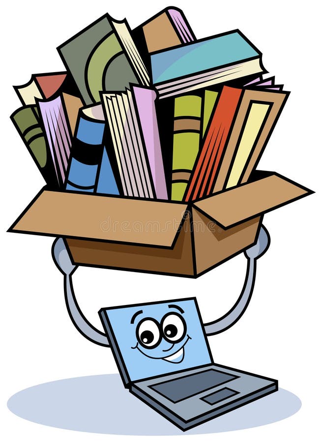 Laptop with books stock vector. Illustration of cover - 56427273