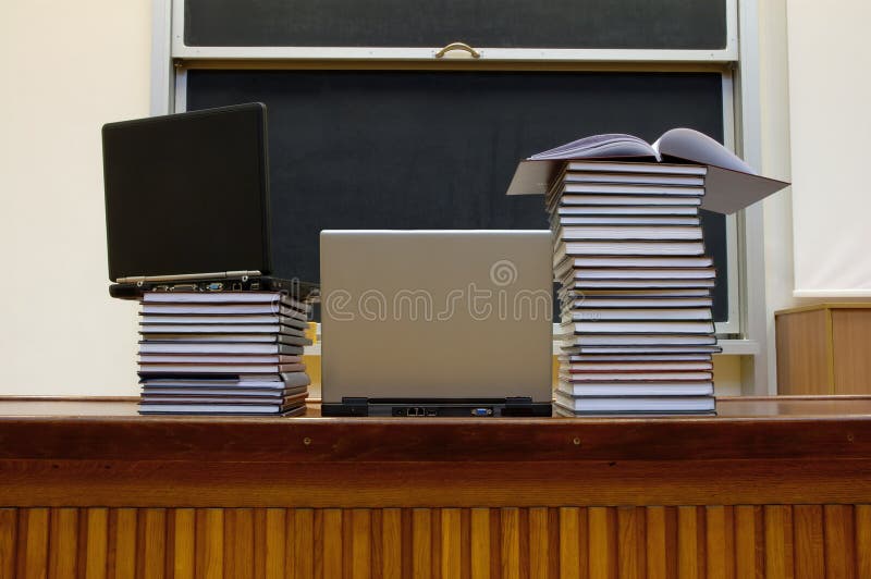 Laptop and Books on Lying Table Stock Image - Image of studying, study ...