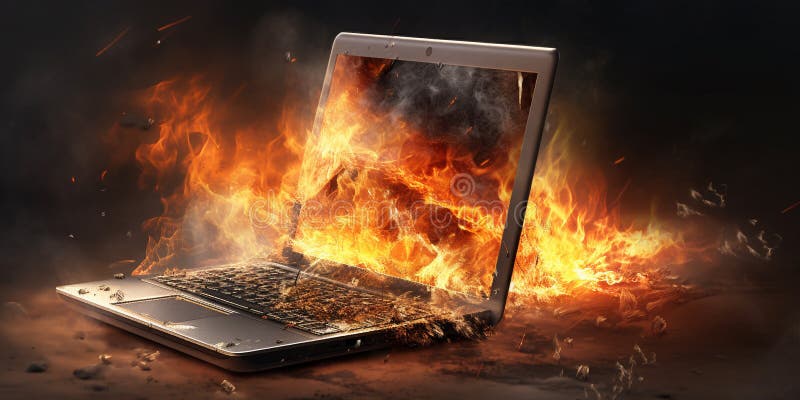 Burning Laptop Notebook Stock Illustrations – 167 Burning Laptop ...
