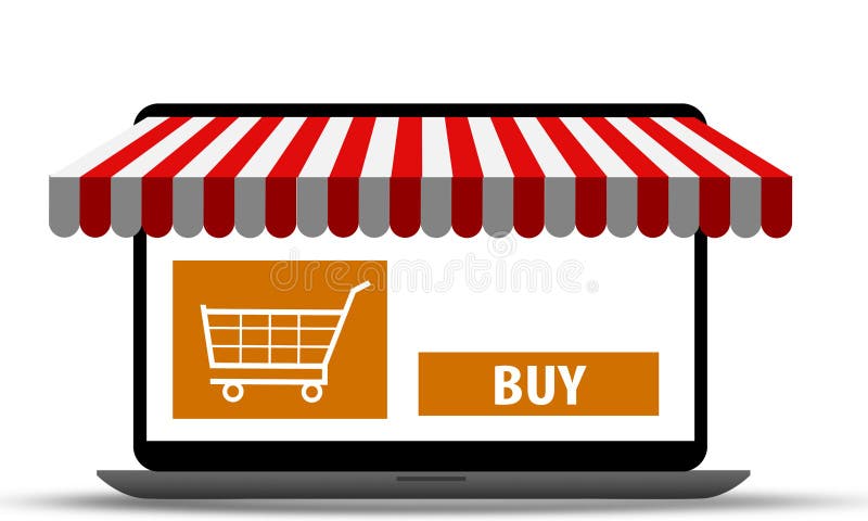 Laptop Buying and Shopping Online. Ecommerce Store Concept Stock ...