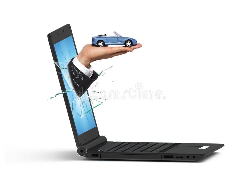 Close-up of Laptop with Graphs, Charts and Diagrams on Screen on White ...