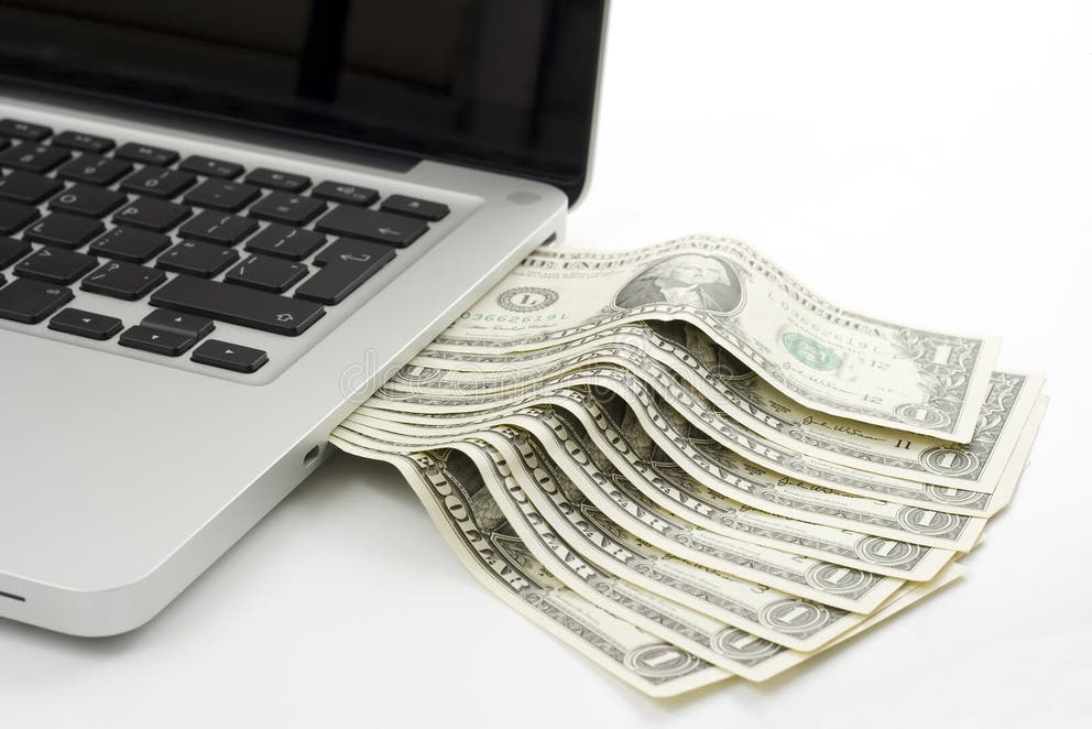 Laptop cash stock photo. Image of currency, finance, paying - 11117134