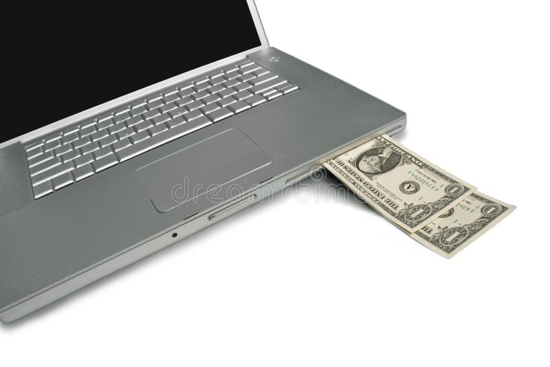 Laptop Cash Machine stock image. Image of register, bills - 10435089