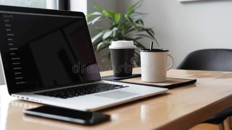 Laptop Cell Phone and Coffee Cup, Laptop Cell Phone and Coffee Cup on ...