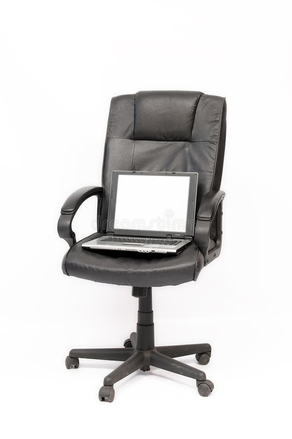 Laptop on a chair stock image. Image of laptop, advertising - 11645509