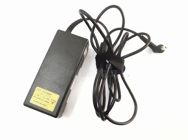 Laptop Charger on White Background Stock Illustration - Illustration of ...