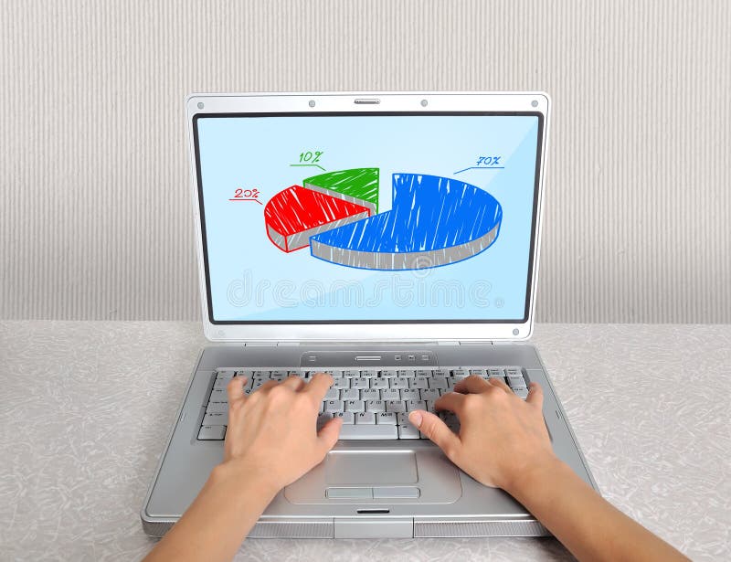 Laptop with chart stock photo. Image of mobile, idea - 34674556
