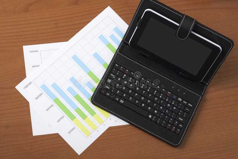 Laptop & chart stock image. Image of digital, desk - 34242177