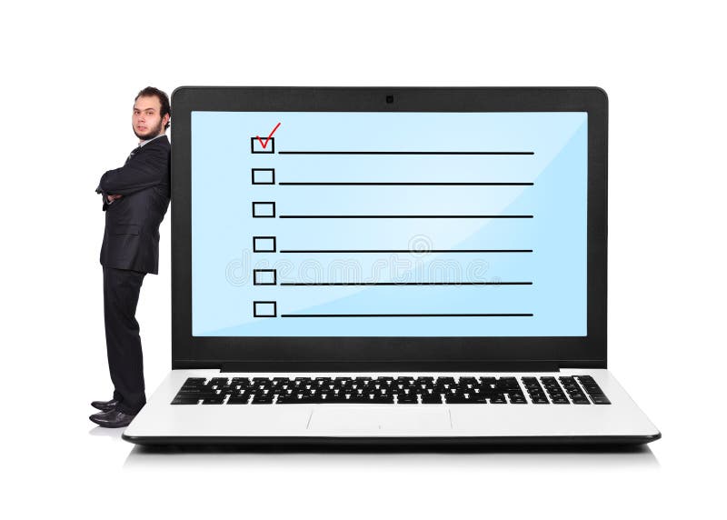 Laptop with check box stock image. Image of mobile, electronics - 34968225