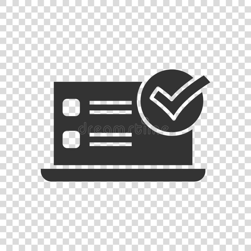 Laptop Check Mark Icon in Comic Style. Computer Approval Cartoon Vector ...