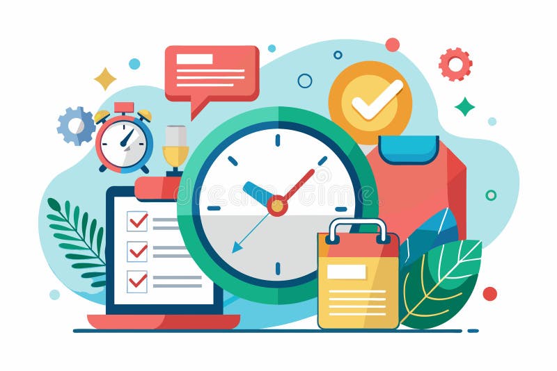 A Laptop with a Checklist and Clock Illustrates Effective Task ...