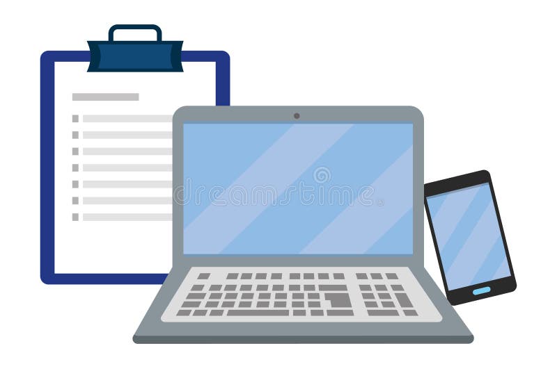 Laptop and Checklist - Inspection or Verification Icon Stock Vector ...