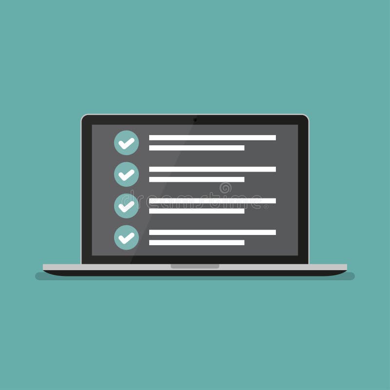 Laptop Checklist To Do Notification Icon Stock Vector - Illustration of ...