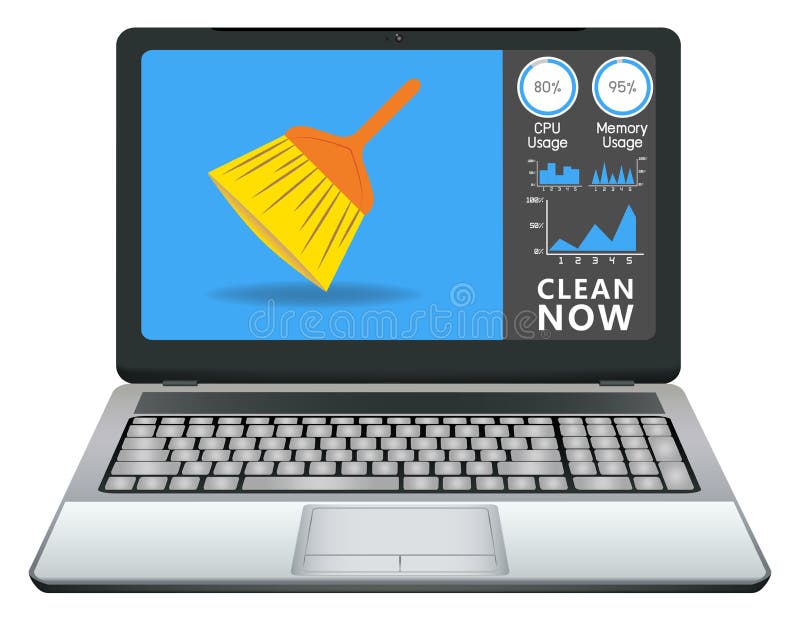 Cleaning Laptop Computer Vector Icon Stock Vector - Illustration of ...