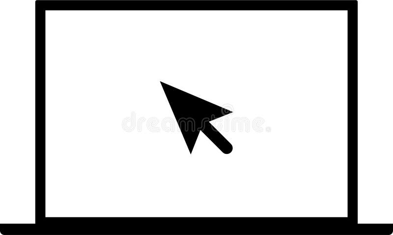 Laptop Click Cursor Black and White Icon. Stock Illustration - Illustration of design, creative ...
