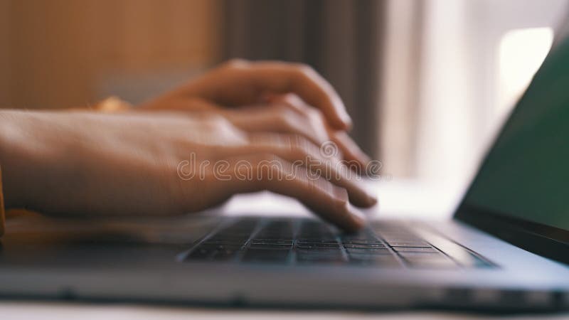 Laptop Close Up Typing Work Technology Communication Work at Home Stock ...