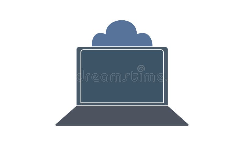 Laptop Cloud Computing Icon .Cloud Computing Concept Vector ...
