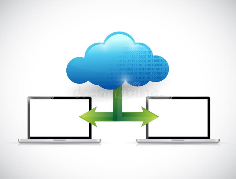 Laptop and Cloud Computing Design Stock Vector - Illustration of connection, network: 82180798