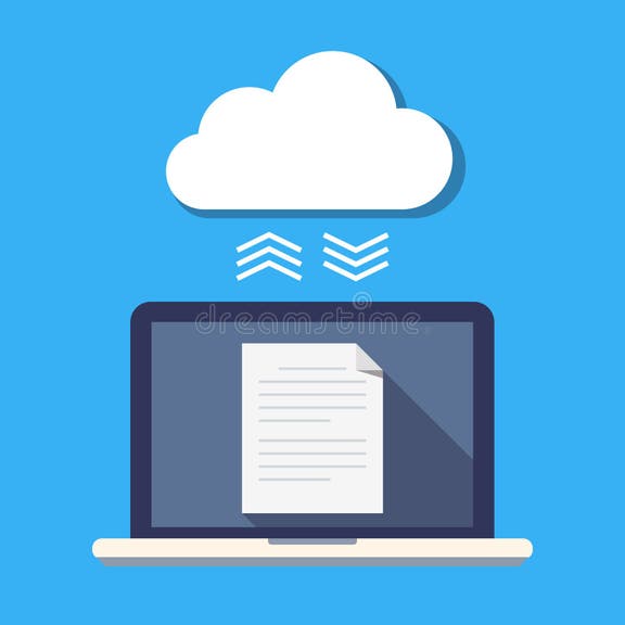 Laptop and Cloud Storage. the Concept of File Synchronization. Secure ...