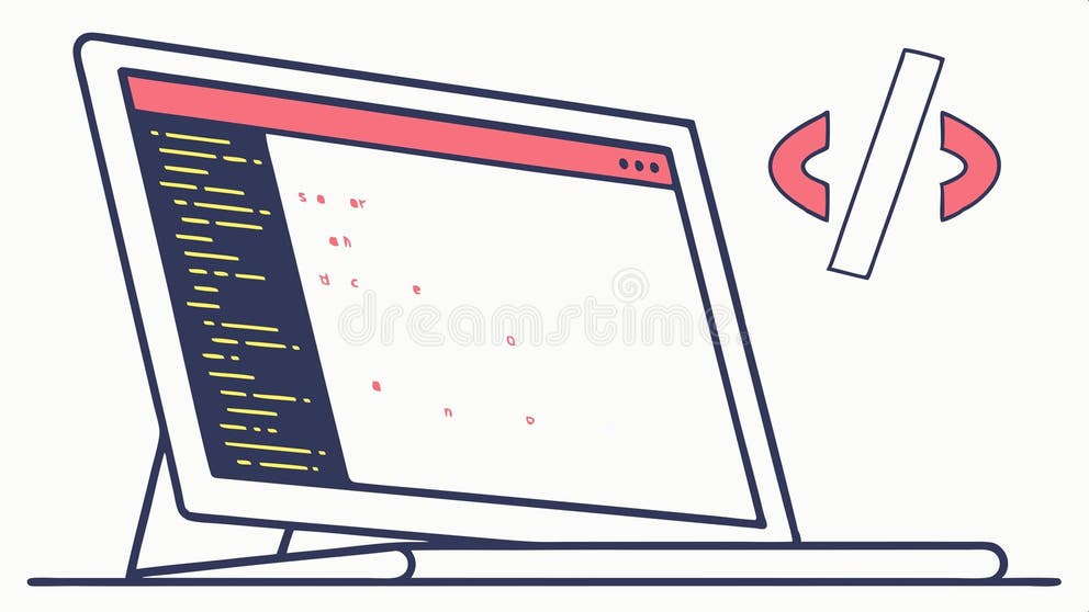 Laptop with Code Programming Development Design Vector Design ...