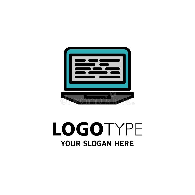 Laptop, Coding, Code, Screen, Computer Business Logo Template. Flat ... Laptop, Coding, Code, Screen, Computer Business Logo Template. Flat ...