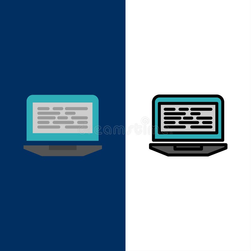 Laptop, Coding, Code, Screen, Computer Icons. Flat and Line Filled Icon ... Laptop, Coding, Code, Screen, Computer Icons. Flat and Line Filled Icon ...
