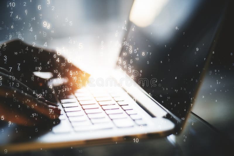 Laptop with coding stock illustration. Illustration of keyboard - 138996557