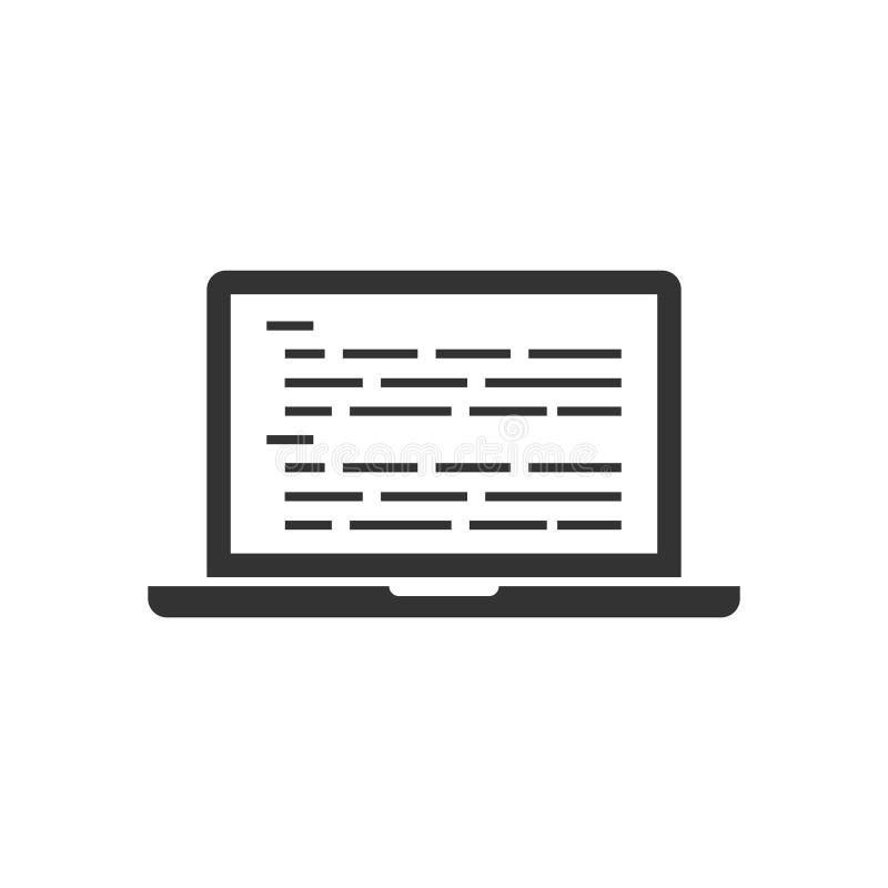 Laptop, Coding, Code, Screen, Computer Blue OutLine Logo with Place for ...