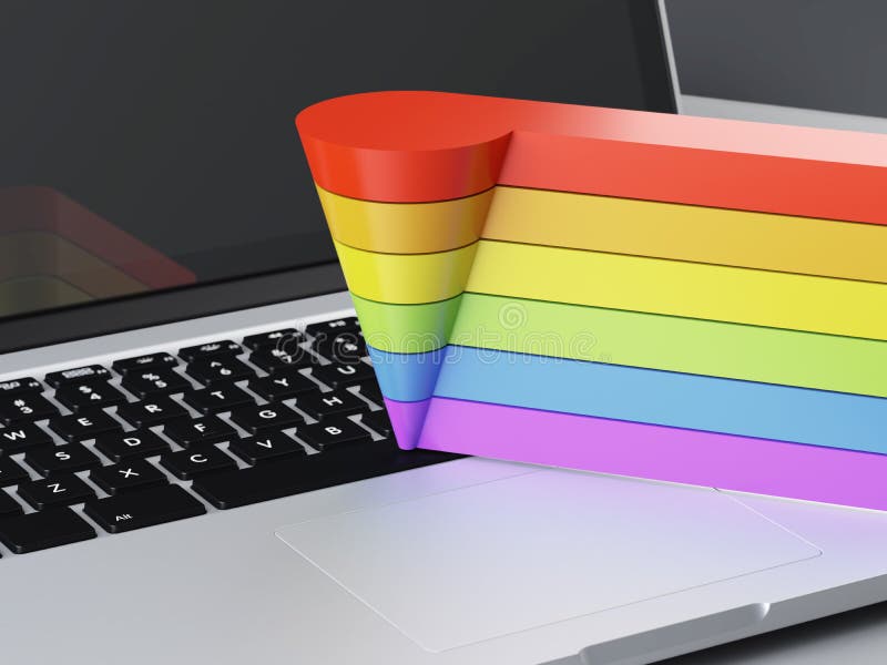 Laptop with color chart stock illustration. Illustration of computer ...