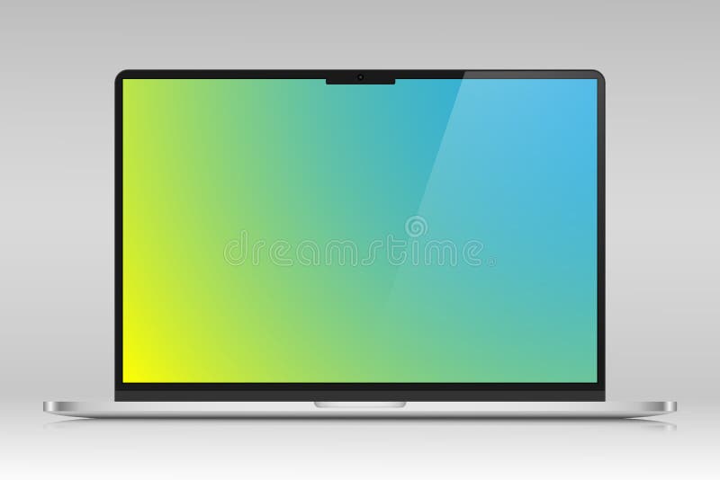 Realistic Layout of a Modern Laptop in a Silver Metal Case. a Laptop ...
