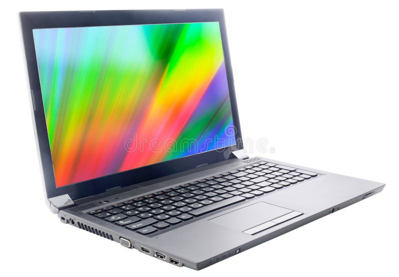 Laptop with Color Wallpapers Stock Image - Image of connector, computer ...