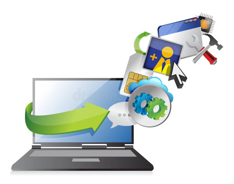 Laptop application icon stock illustration. Illustration of application ...