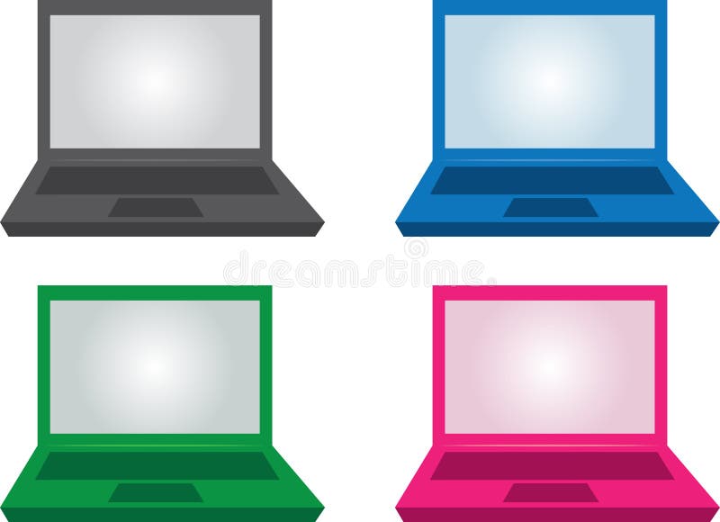 Isolated Laptops and Abstract Colorful Backgrounds Stock Vector ...